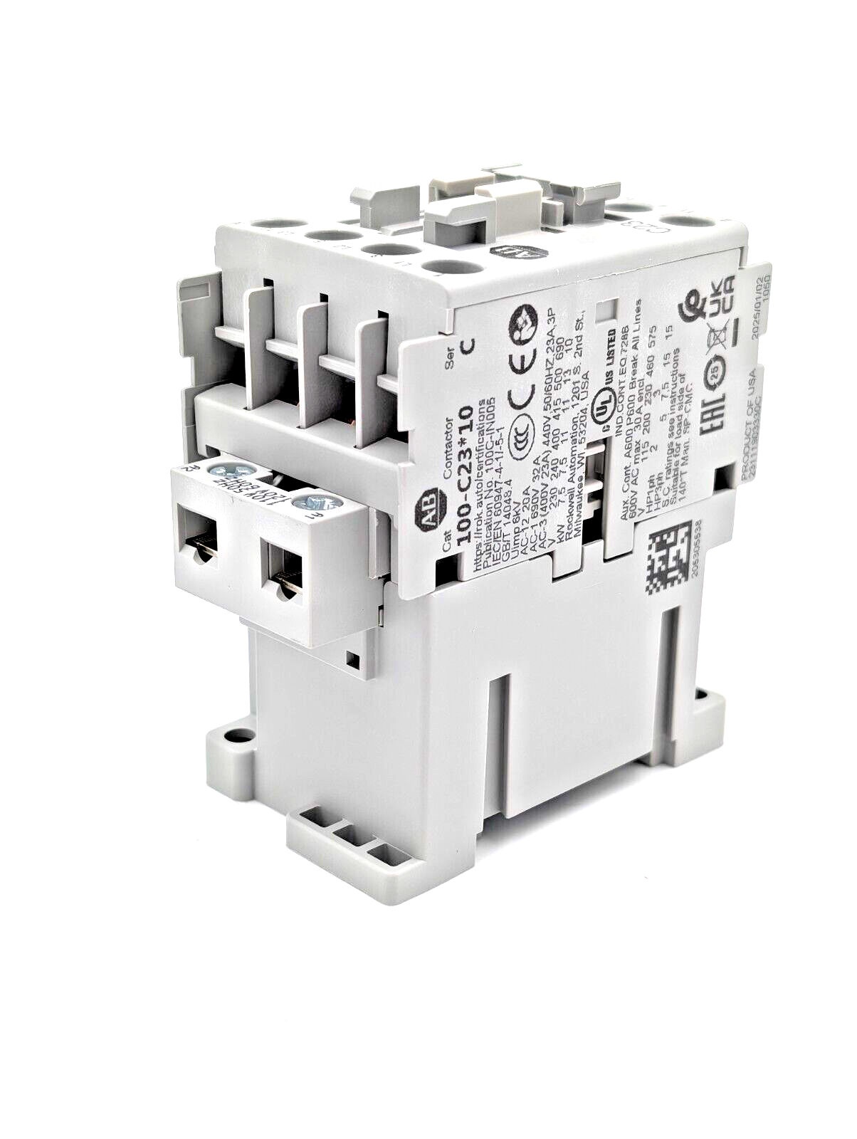 Allen-Bradley 100-C23D10 /C IEC Contactor, 110/120 VAC, 3-P, 23A New ...