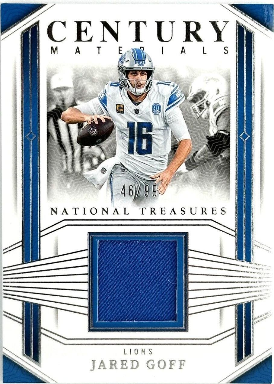 2023 Panini National Treasures - Century Materials Jared Goff #CEN-JGF ...