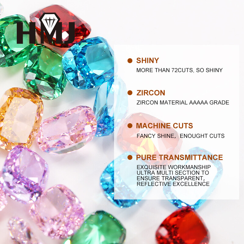 5pcs Cubic Zirconia Crushed Ice Cut AAAAA Cushion Cut Loose 5A CZ Stone ...