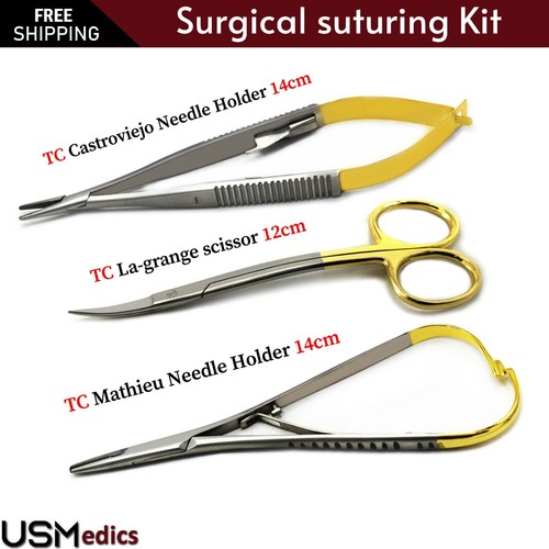 Dental Scissor surgical Procedures suturing Kit anastomosis Needle ...