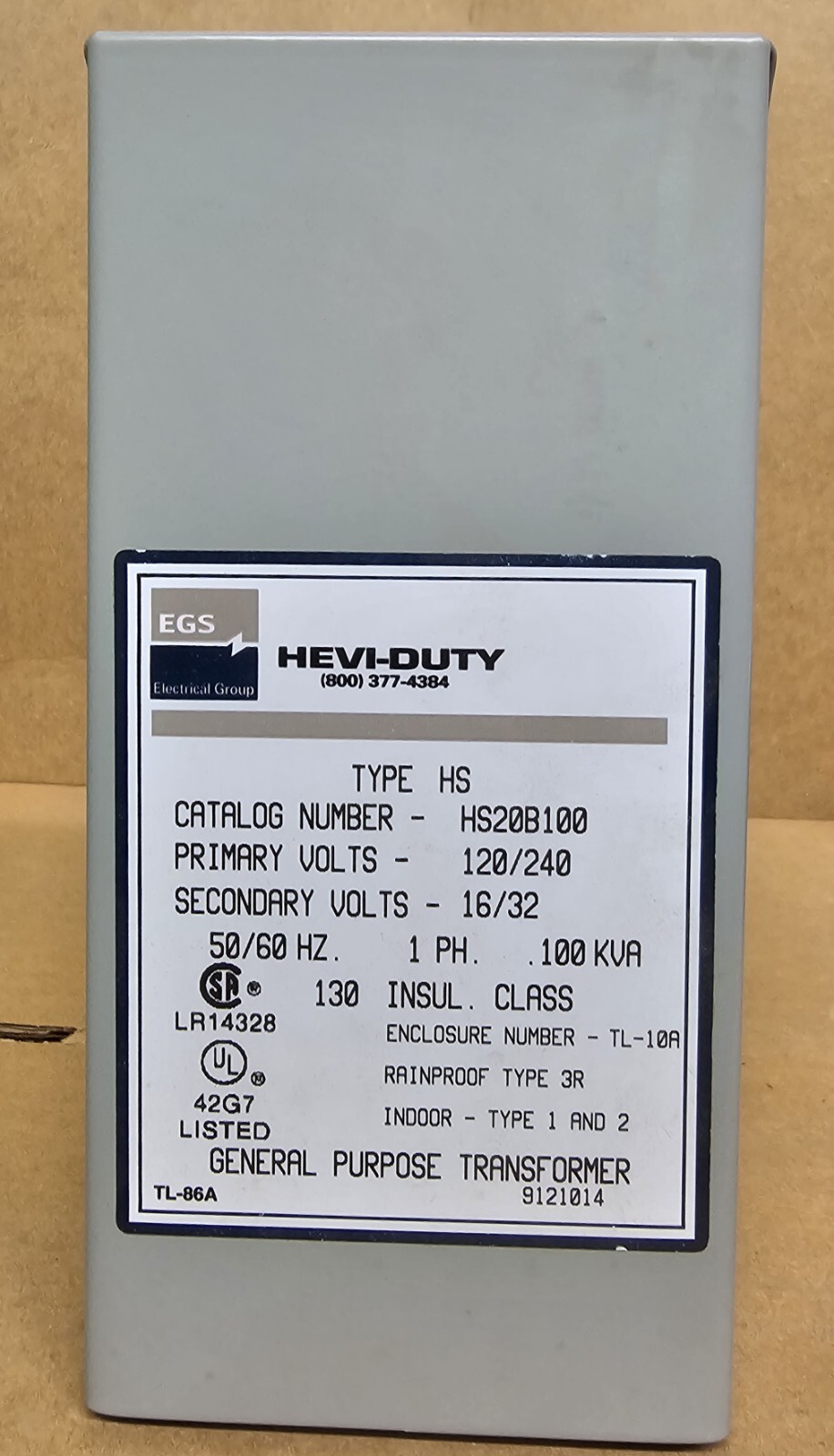 EGS Electrical Group HS20B100 GP Transformer | eBay