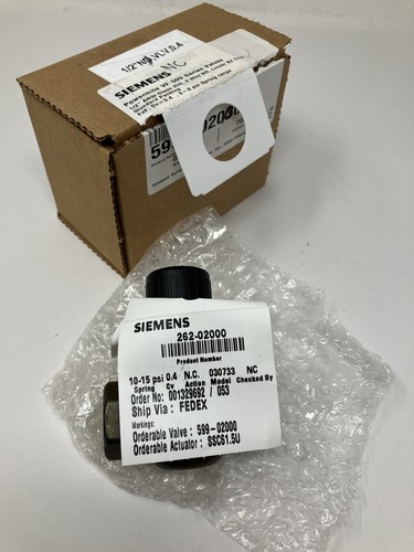 New Siemens 262-02000 Valve assy NC 1/2"0.4Cv FxF Trim Elect Act SR 0 ...