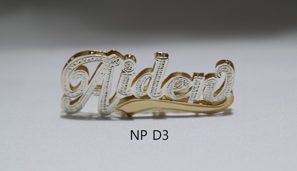 PERSONALIZED DOUBLE NAME PLATE (10k,14k,Fine Silver gold overlay) | eBay