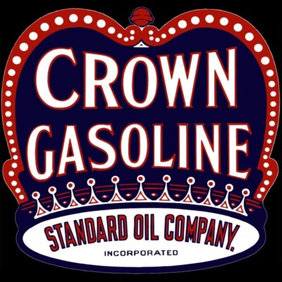Standard Oil Crown Gasoline DIECUT NEW 18" Wide Sign USA STEEL 3 lbs | eBay