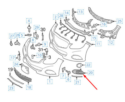 MERCEDES-BENZ E-CLASS W212 FRONT BUMPER LEFT GRILLE A2128852122 2015 NO ...