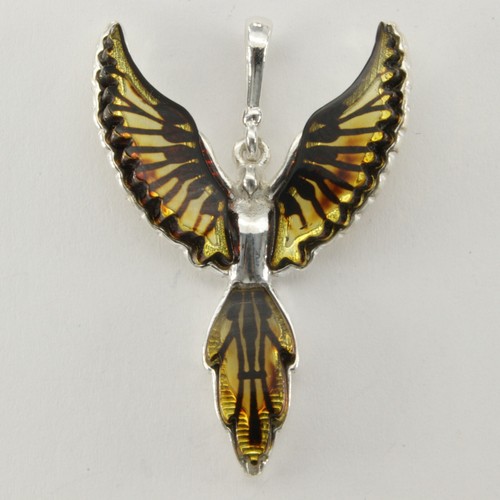 Multi-Color / Brown BALTIC AMBER Phoenix Pendant - 925 STERLING SILVER ...