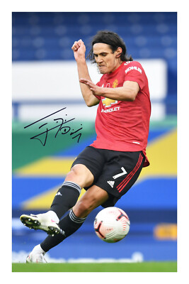 Edinson Cavani Signed A4 Autograph Photo Print Manchester United ...