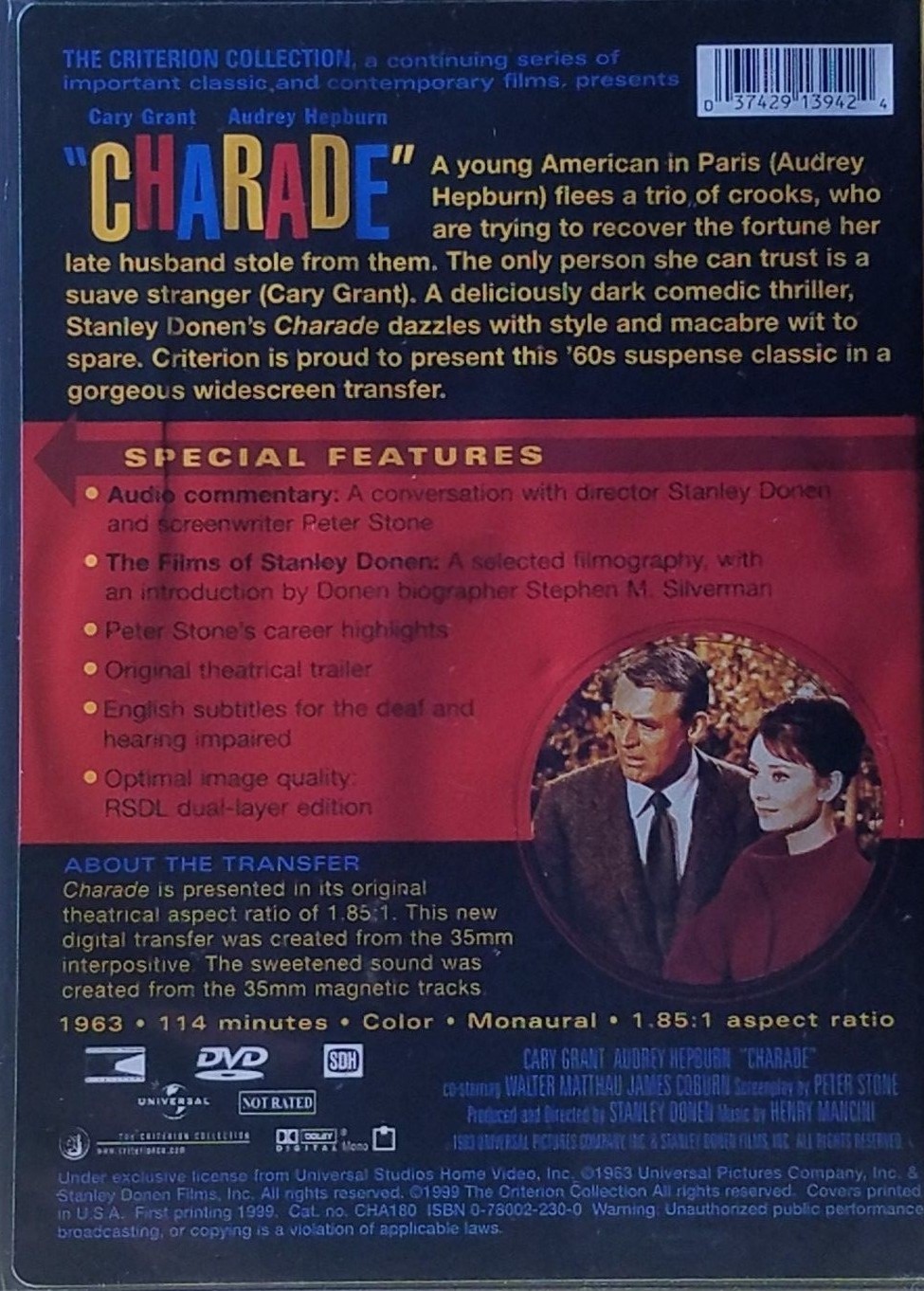 Charade (DVD, 1999) Criterion Collection EXCELLENT CONDITION / FREE ...