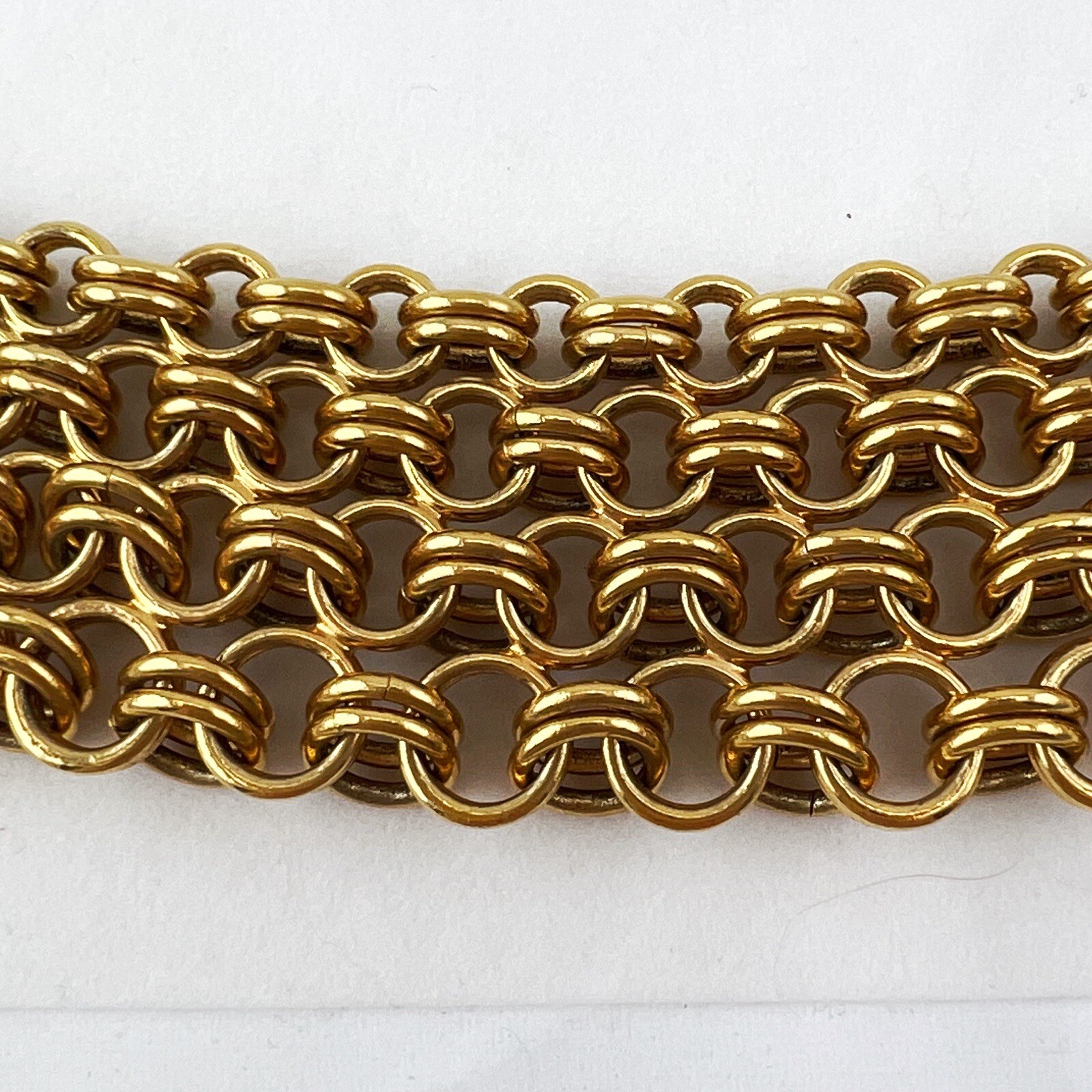Vintage Monet Gold Tone Egyptian Revival Chainmail Ch… - Gem