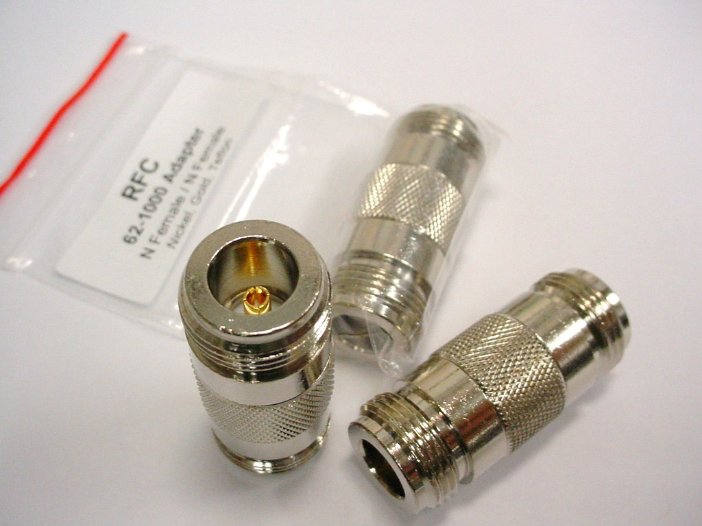 RFC 62-1000 Type N Double Female Adapter Mil Type UG-29B/U Teflon Gold ...