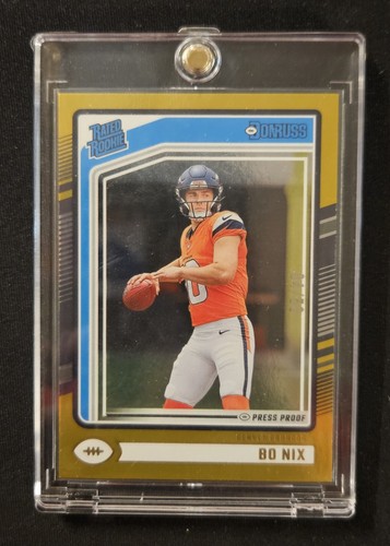 2024 Panini Donruss Football Rated Rookie Bo Nix Gold Press Proof /50 ...