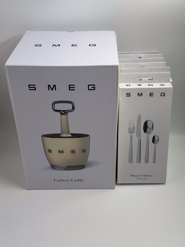 Smeg 7-Piece NEW Cutlery caddy set stainless steel Multi and spoon ...