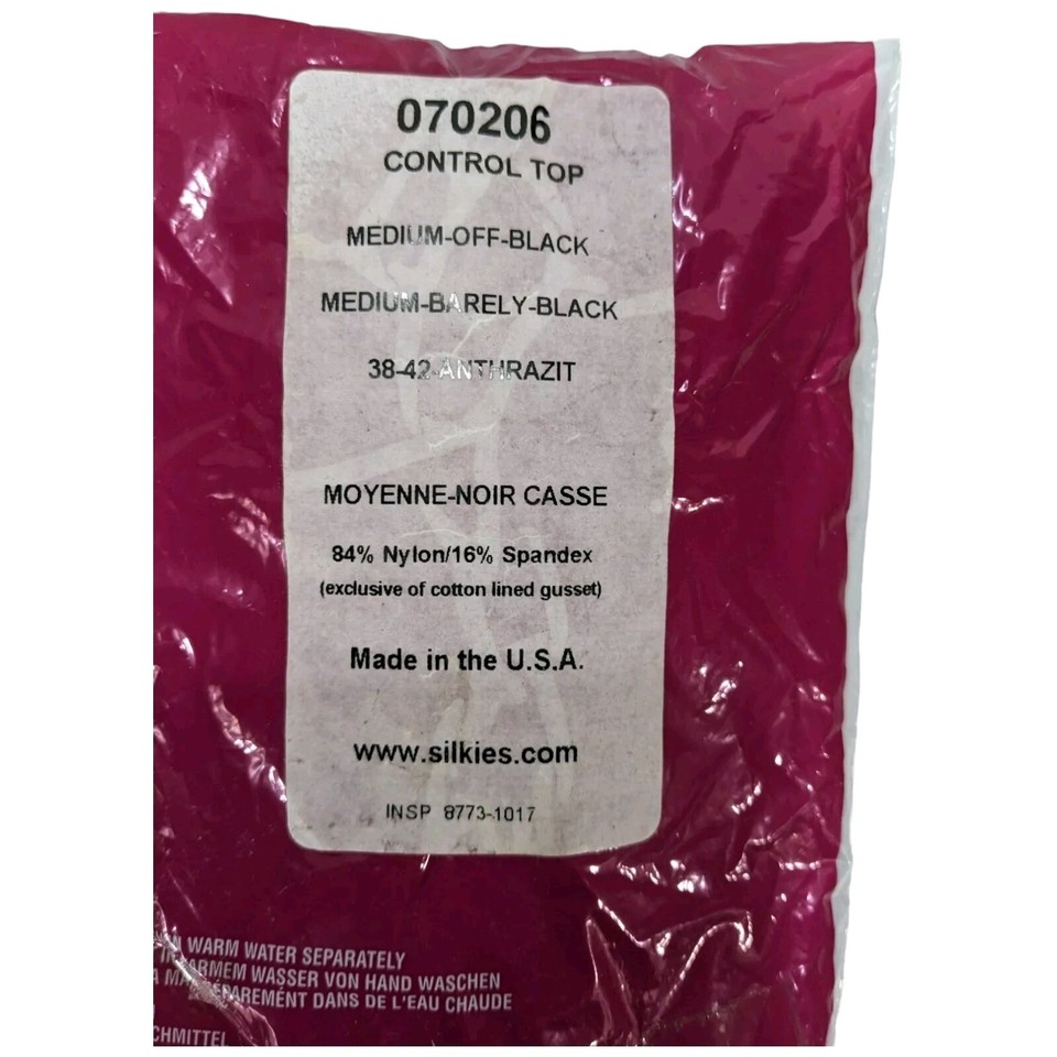 Silkies Control Top Pantyhose Medium Off Black Barely USA Sculptz 2016 ...