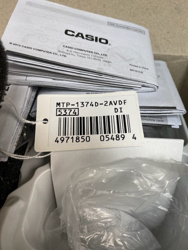 Casio MTP-1374D-2A Black and Blue Analog Stainless Steel Mens Watch ...