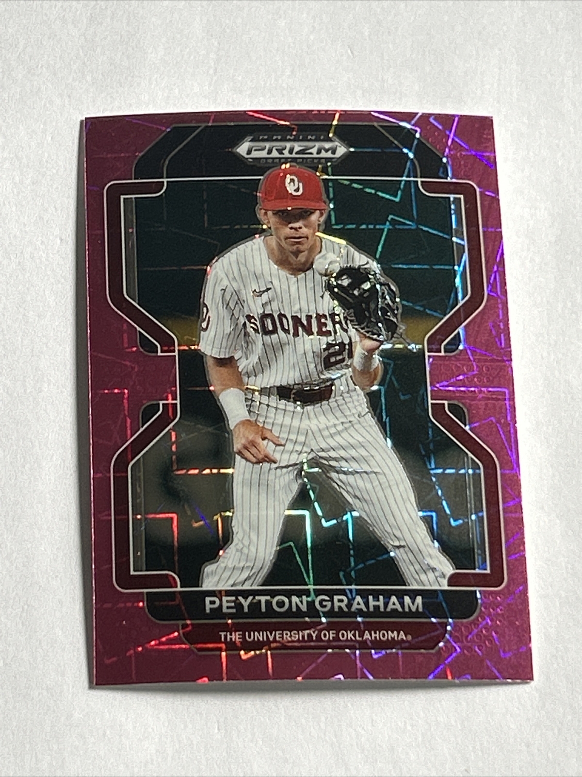 Peyton Graham 2022 Panini Prizm Draft Picks #PDP51 Pink Velocity Prizm ...