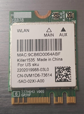 Dell Alienware wireless card Killer 1535 QCNFA364A VM1D6 | eBay