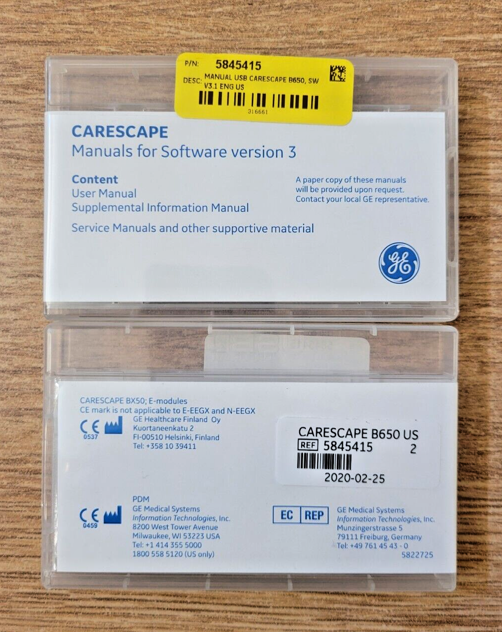 GE CareScape Manuals for patient monitors B450, B650, B850 sw v3.1, USB ...