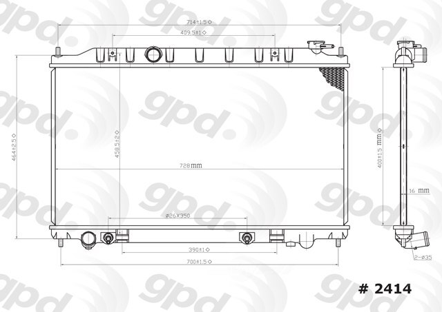 Radiator Global 2414C fits 02-06 Nissan Altima | eBay