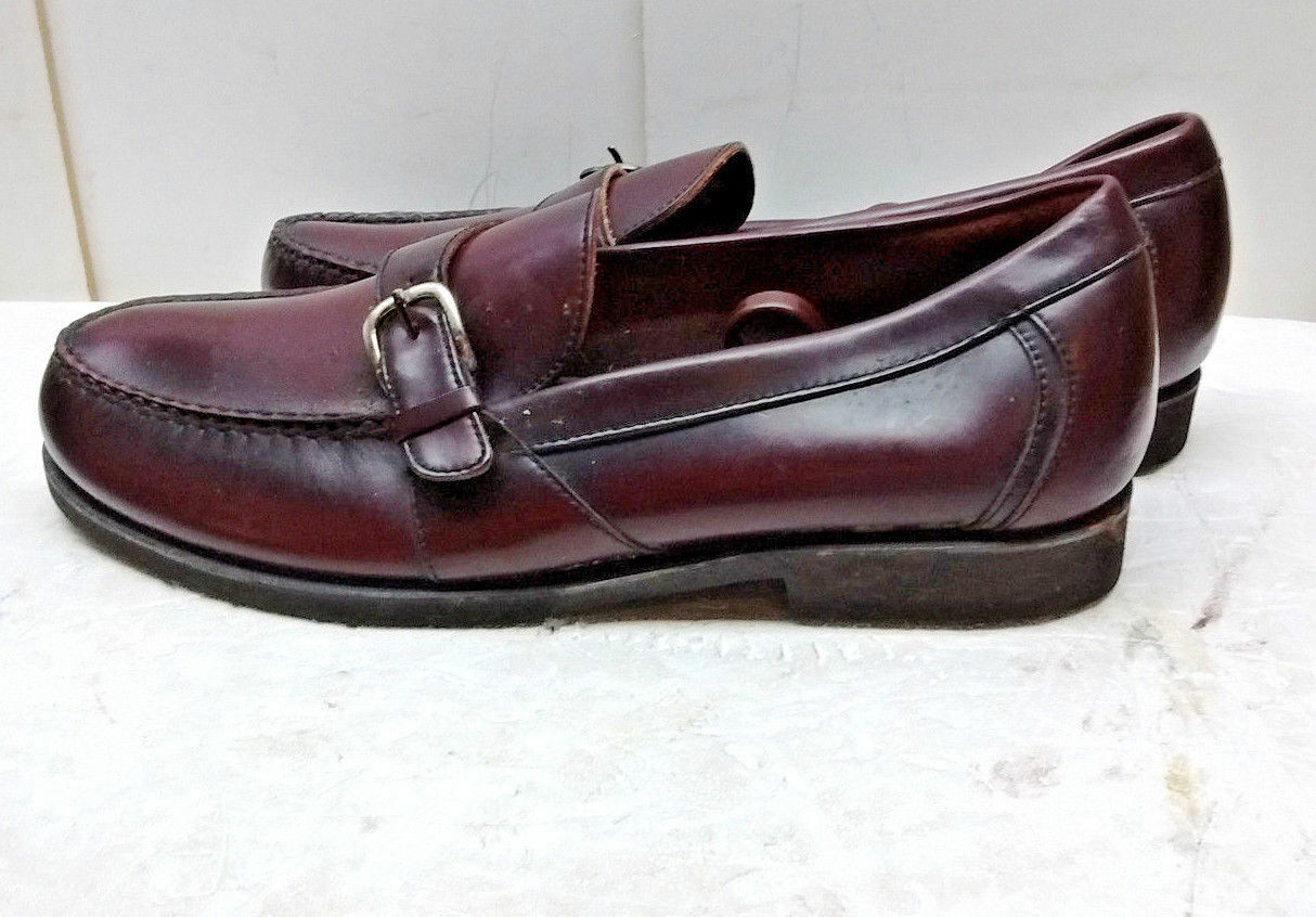 Rockport DMX Red Leather Slip On Monk Strap Loafer Moc Toe Men Shoes ...