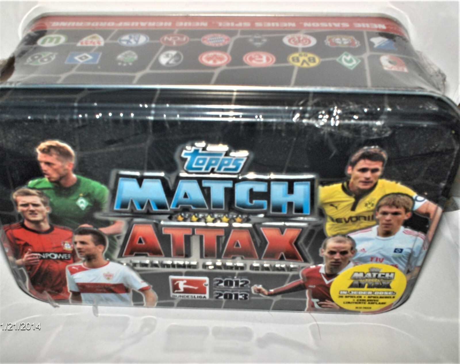 Match Attax 2012/13 TIN BOX groß mit 35 Karten + 1 limit. Auflage OVP ...