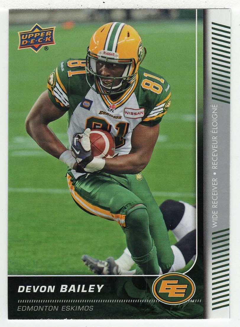 Devon Bailey - Edmonton Eskimos (CFL Football Card) 2015 Upper Deck ...
