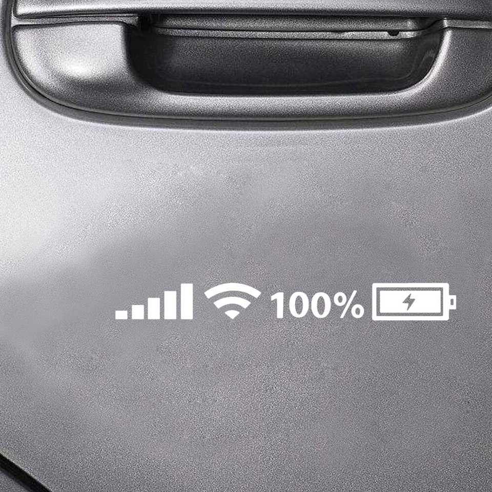 1PCSFun Wifi Battery Level Signal Reflective Car Sticker Vinyl Decal ...