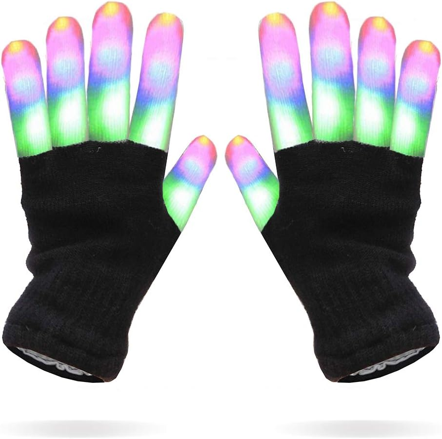 Children LED Finger Light up Gloves - Glow Flashing Cool Fun Toys for ...