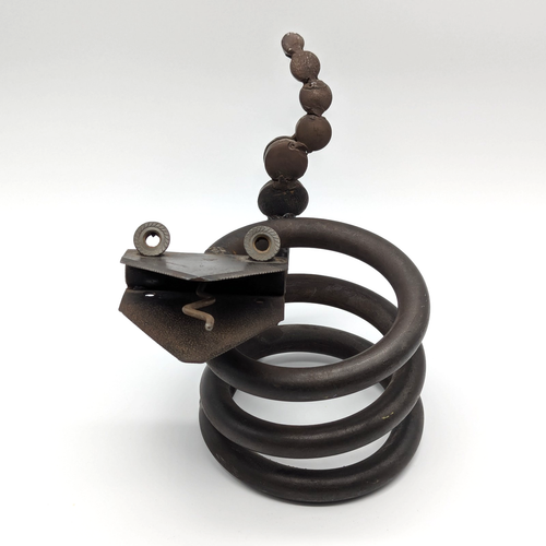 Coiled Snake Welded Scrap Metal Art Rattlesnake Sculpture OOAK ...