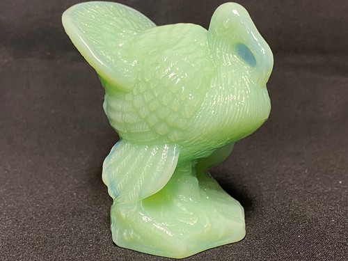 Jadeite green milk glass Thanksgiving Turkey paperweight hen chicken ...