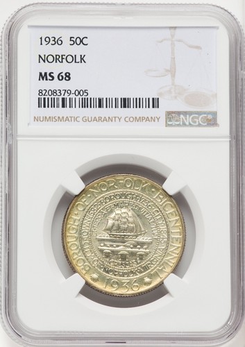 1936 Norfolk Commemorative Half Dollar - NGC MS68 - PERFECTION!! | eBay