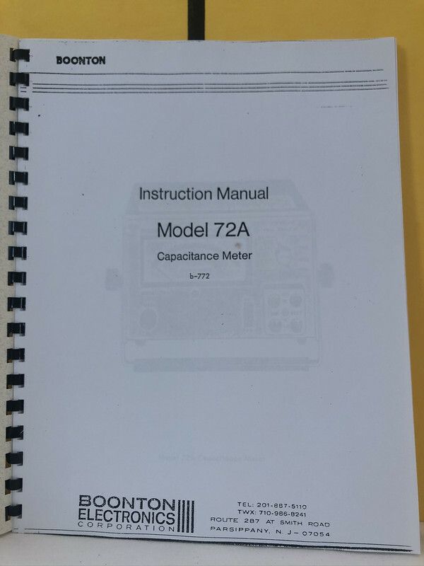 Boonton Model 72A Capacitance Meter Instruction Manual | eBay