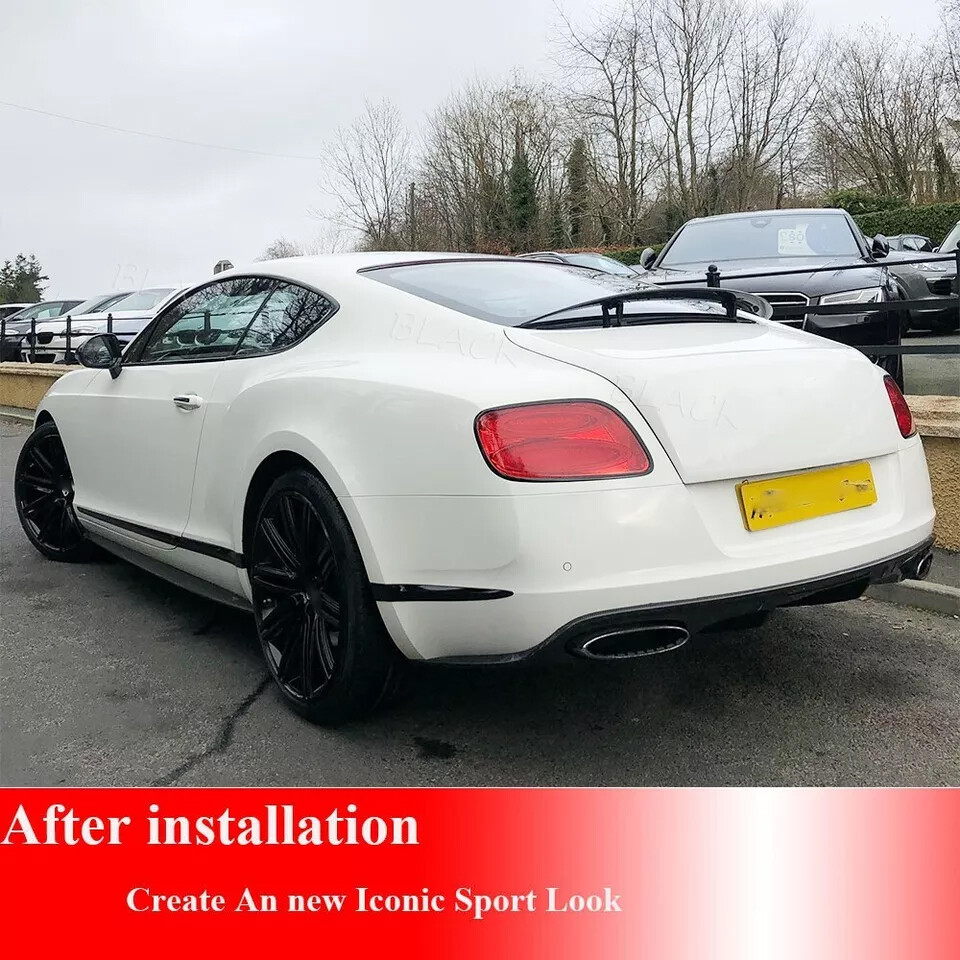 Fits Bentley Continental Gt 2012-2018 REAL CARBON Front Bumper Lip Side ...