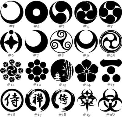Japanese Symbols Vinyl Decal Sticker Car Mitsudomoe Hokuto Shichisei ...