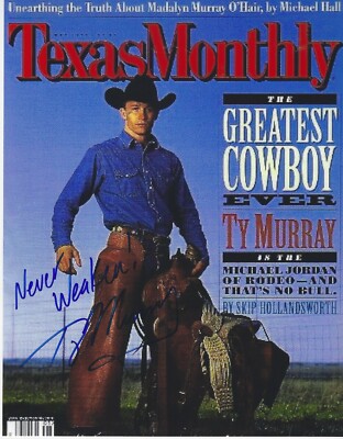 TY MURRAY Signed 8 x 10 Photo PBR Professional Bull Riding RODEO Cowboy ...