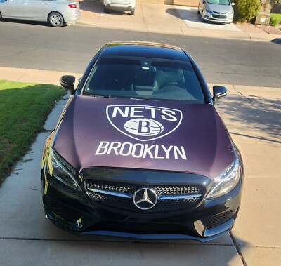 Brooklyn Nets Auto Hood Cover | Sports Flags | Hood Flags | NBA Flags ...