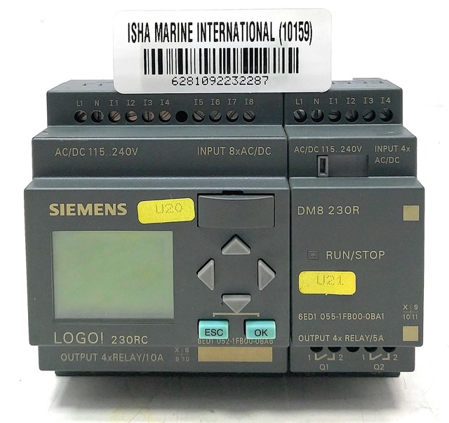 Siemens LOGO 230RC & DM8 230R Programmable Logic Controller for sale ...