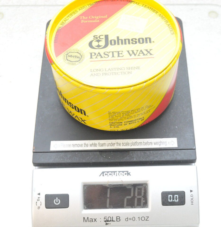 SC Johnson Paste Wax The Original Formula 16 0z Tin Weighs 18.8 oz ...