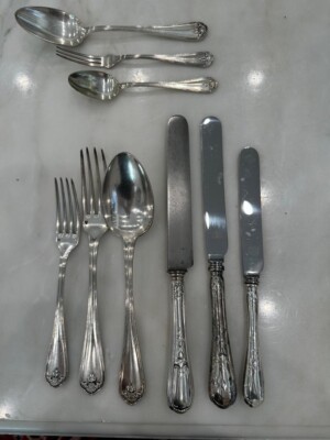 Christofle Silverplate Flatware Set in Marly Pattern 110 Pieces ...
