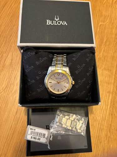 Bulova 98H18 38mm Two-Tone Stainless Steel Case with Two-Tone Stainless ...
