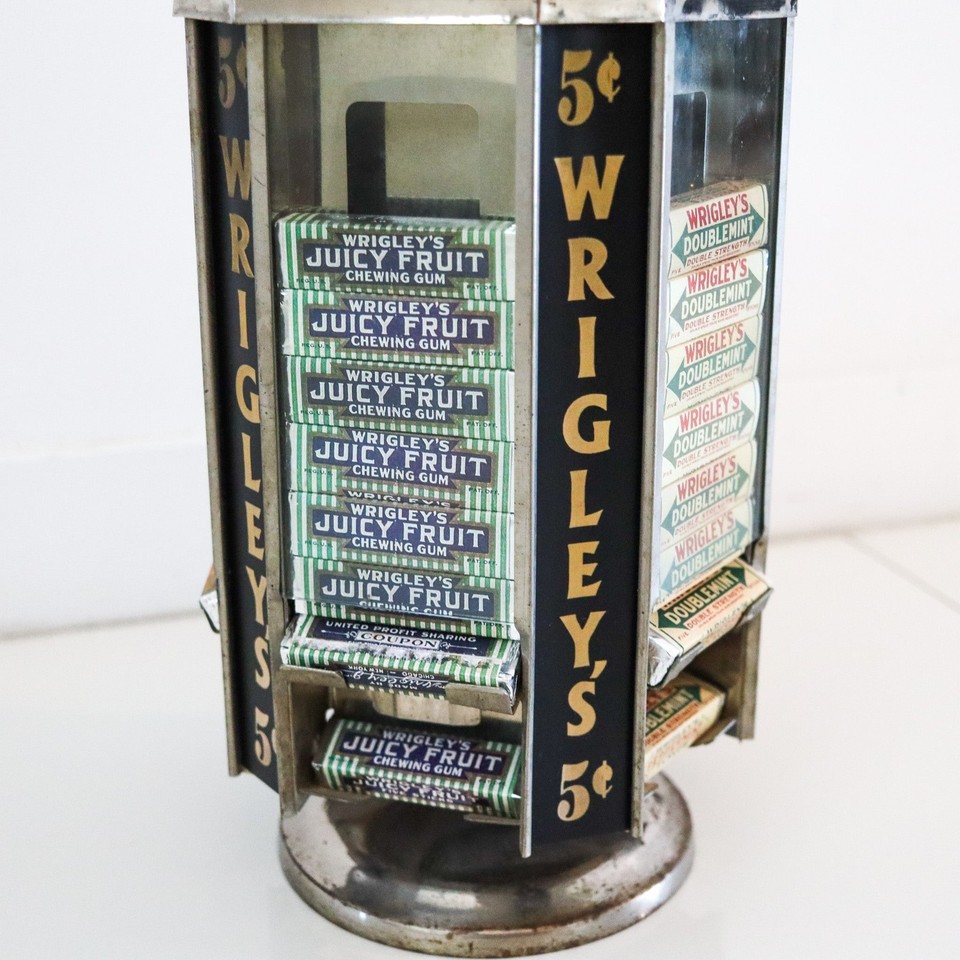 WRIGLEY'S 1920 Art Deco Antique Revolving Counter Display For Gum Candy ...