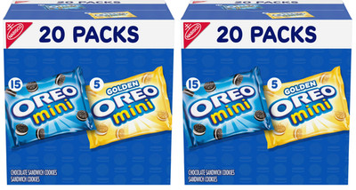 OREO Mini Mix Sandwich Cookies Variety Pack, 20 Snack Packs (Pack of 2 ...