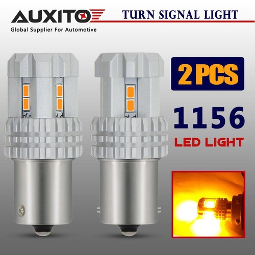 2Pcs 1156 BA15S LED Car Signal Lights Amber P21W Auto Indicator Reverse ...