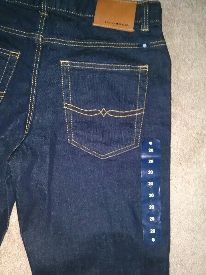 Boy's Lucky Brand Blue Jeans Size 20 Authentic Skinny * Brand New w ...