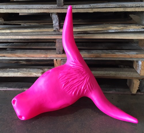 Steer Head roping dummy rodeo practice PINK New horns longhorn bull cow ...