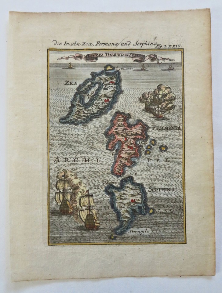 Cyclades Aegean Sea Greece Kea Kythnos Serifos 1719 Mallet nice hand ...