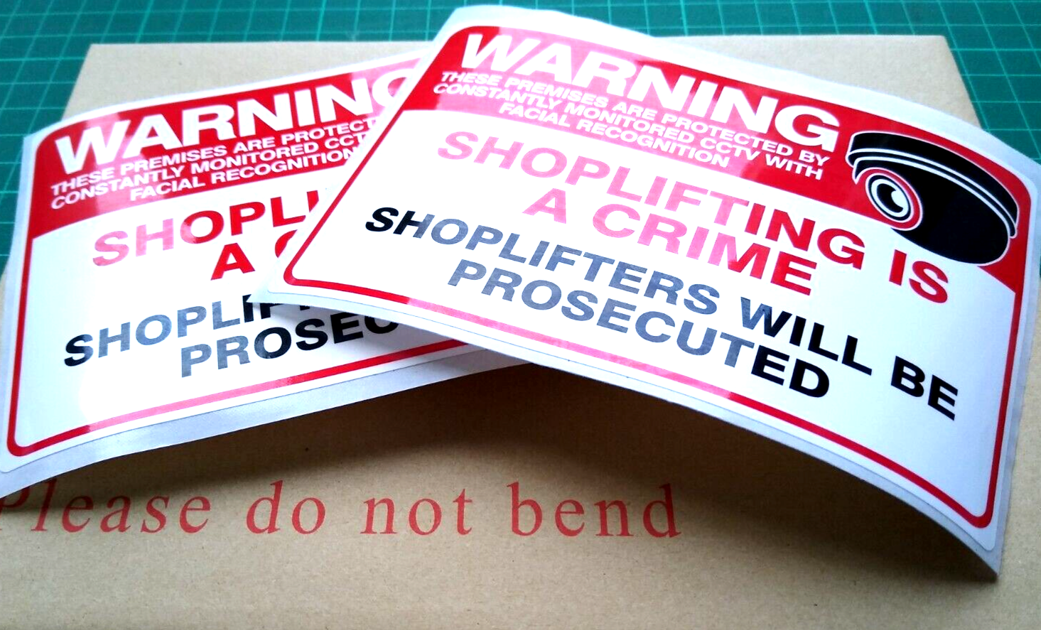 2x CCTV Shoplifting Warning Stickers 150x100mm – Security Deterrent ...