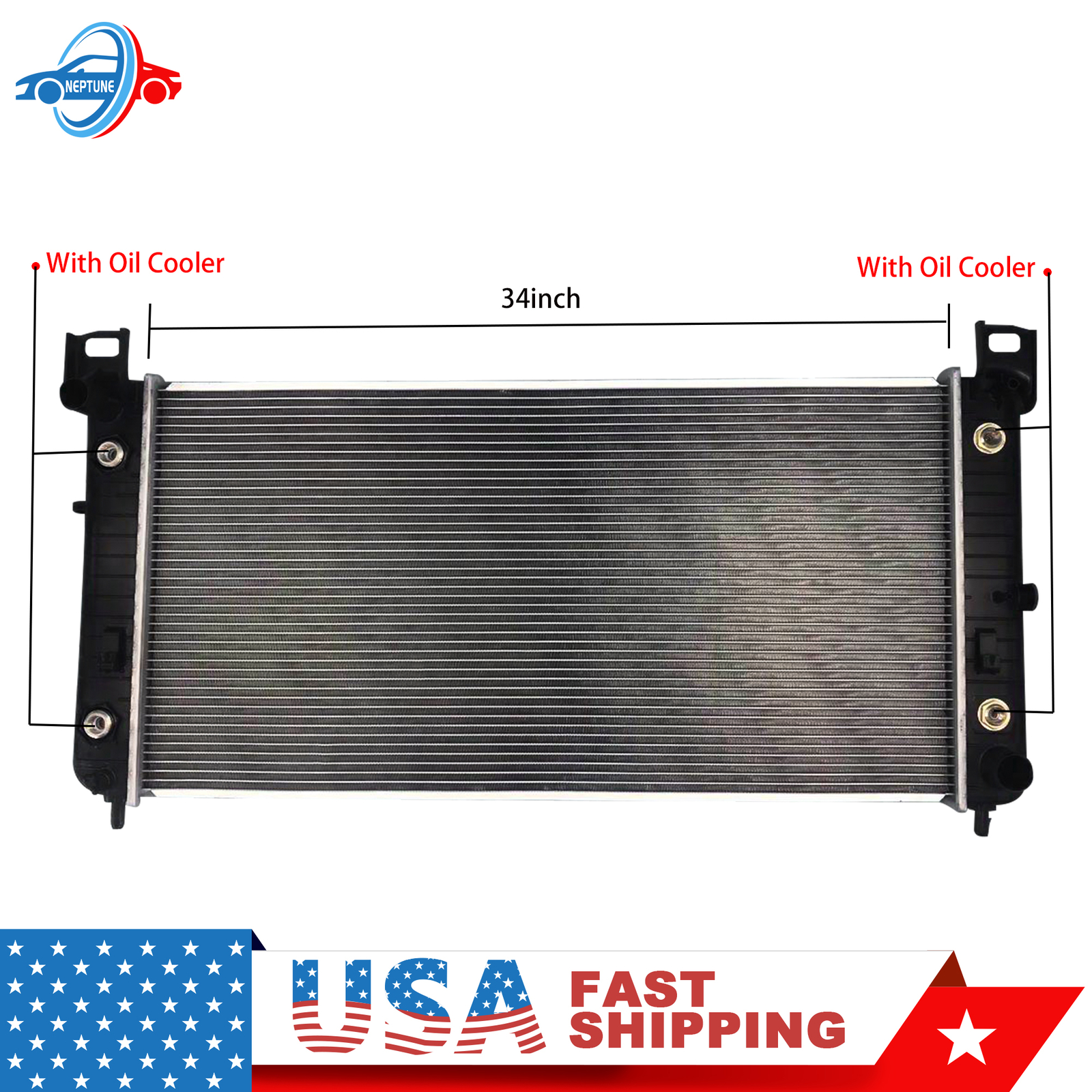 34'' Radiator W/Oil Cooler for Chevy Silverado 1500 2500 Tahoe GMC ...