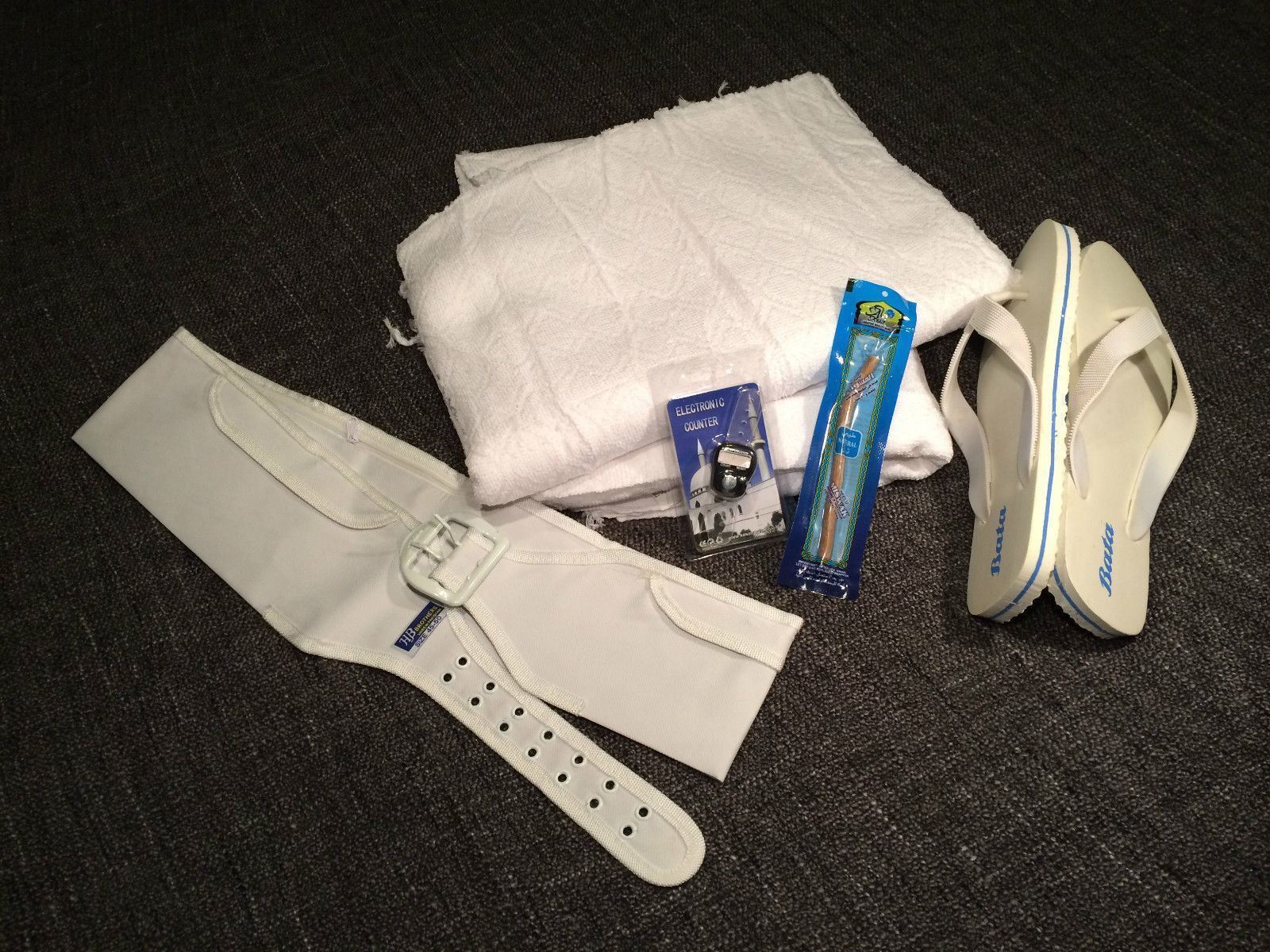 Ihram Pack Hajj Umrah Essential Kit Cotton Towels Belt Tasbih Siwak ...