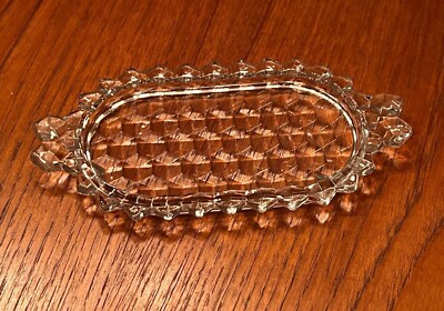 Vintage Fostoria American Clear Cubist Butter Plate Jam Pot Tray Tab ...