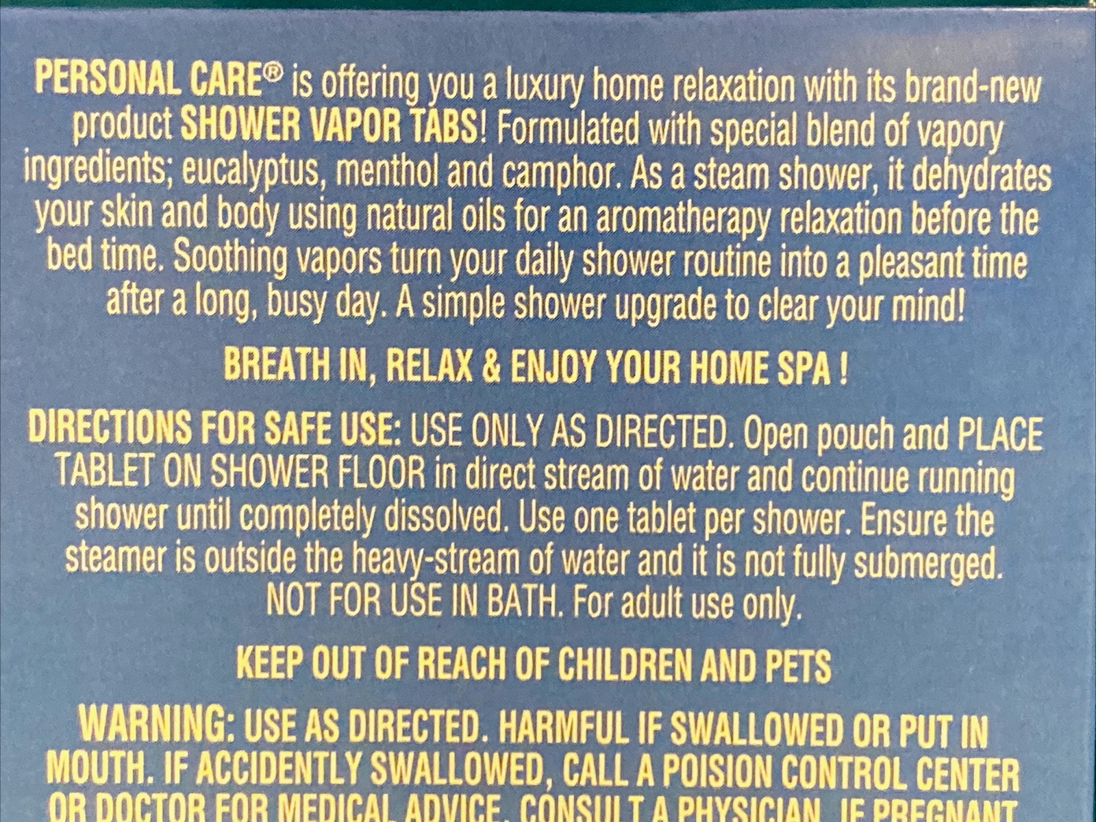 2 Pack NEW Shower Vapor Tabs Effervescent Vapor Steam Tablets 4 Tablets ...